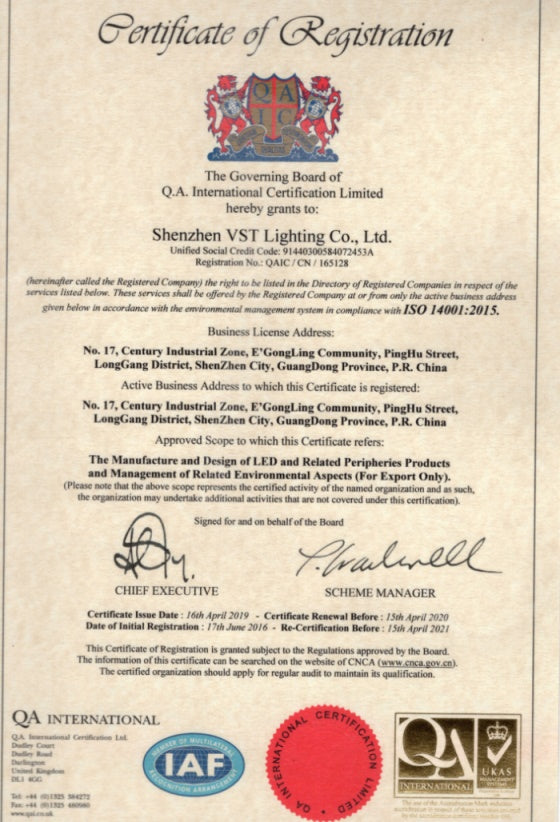 Certificates-LED Smart Under Cabinet Lighting Solutions Manufacturer ...