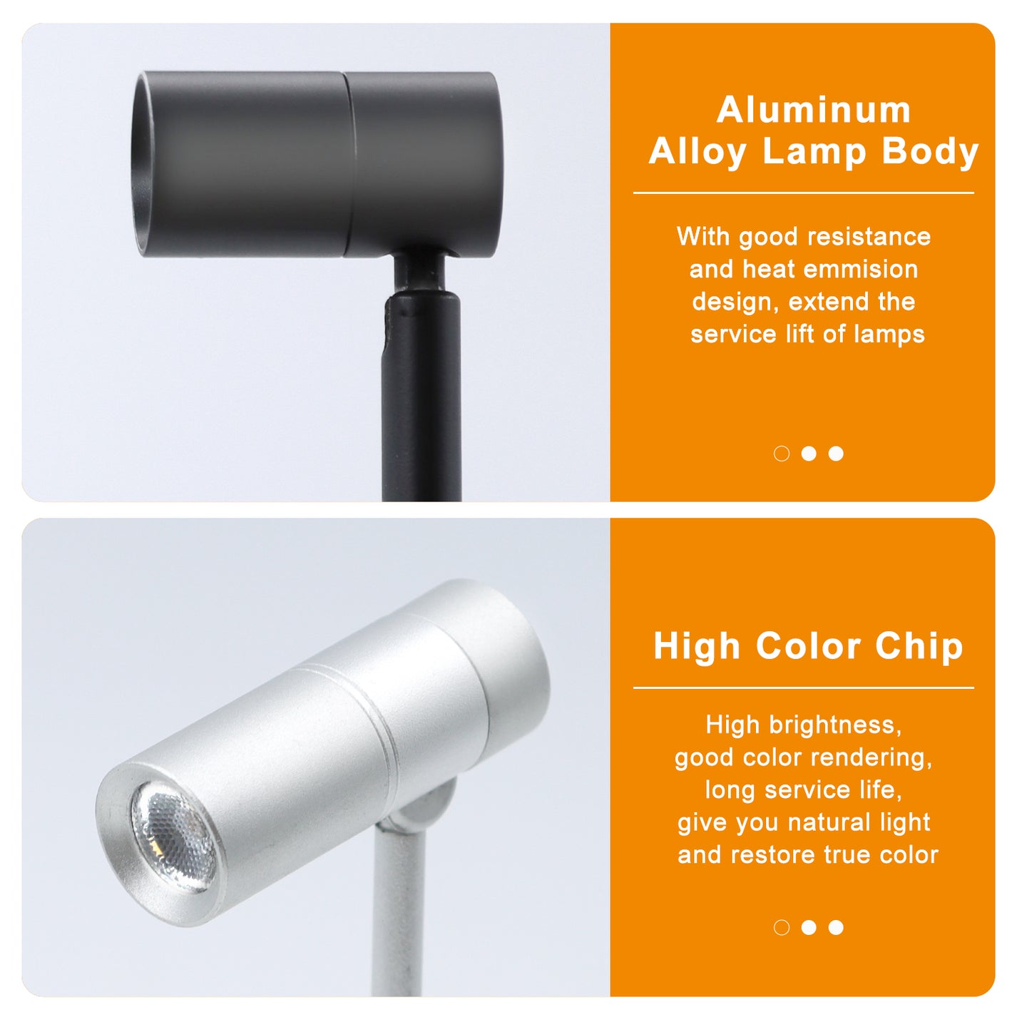 12V Cabinet Spotlight for Jewelry Showcase 1W Rotatable LED Focus Light ...